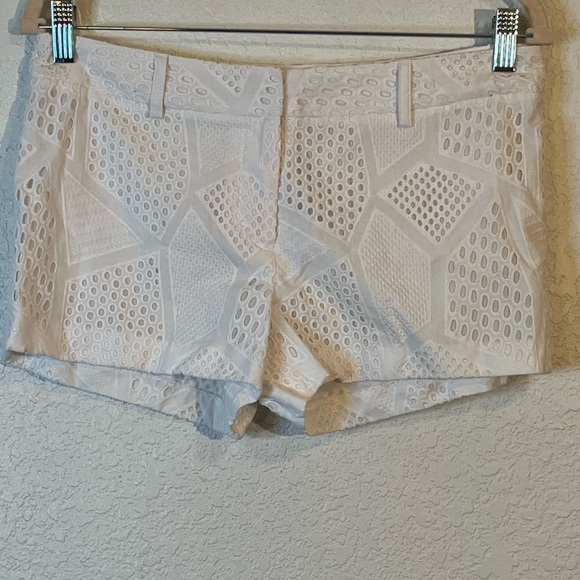 Milly | Shorts | Milly 0 Cotton Eyelet Textured Lined Shorts ...